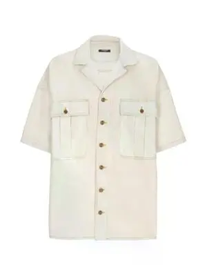 Balmain Topstitched Short-sleeve Shirt
