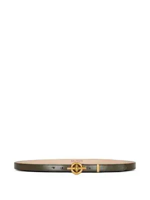 Balmain Leather T-bar Belt - Green