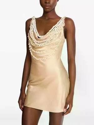 Balmain Shell-embellished Mini Dress - Neutrals