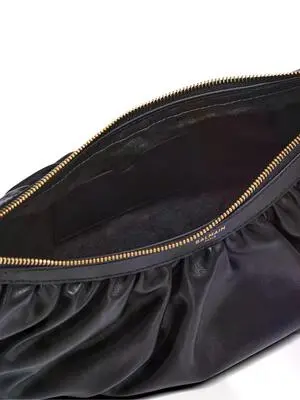 Balmain Ebene Ruched Shoulder Bag - Black