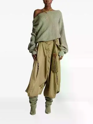 Balmain Asymmetric Neck Ribbed-knit Sweater