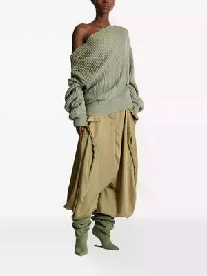 Balmain Asymmetric Neck Ribbed-knit Sweater