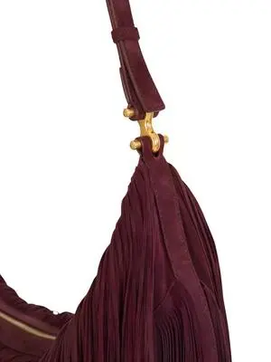 Balmain Large Fringed Shoulder Bag - Red