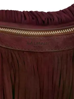 Balmain Large Fringed Shoulder Bag - Red