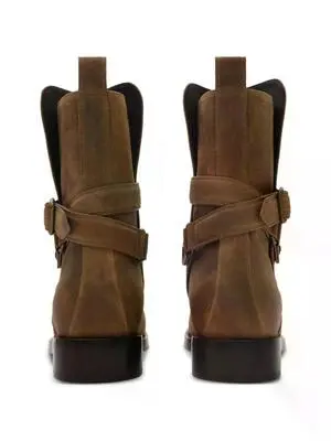 Burberry Waxed Suede Ledger Boots - Brown