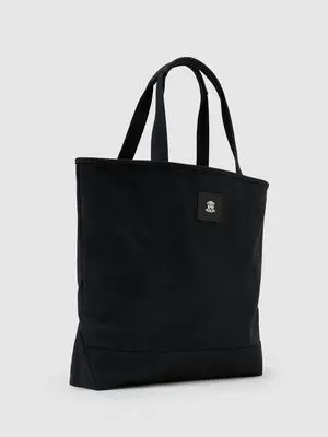 REISS Navona Canvas Tote Bag With Monogram Patch