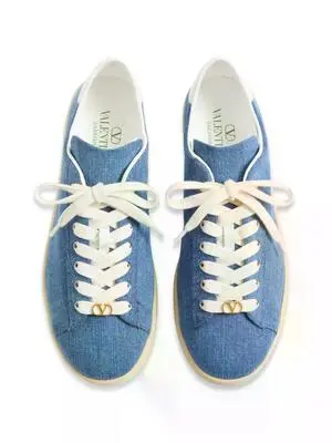 Valentino Garavani Royco Denim Lace-up Sneakers - Blue