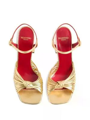 Valentino Garavani Laminated Nappa Sandals 90mm - Gold