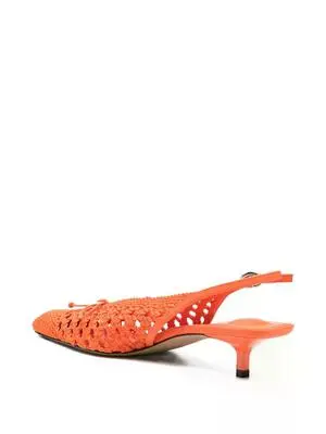 Jacquemus Woven Lambskin Slingback Pumps