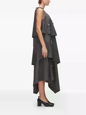 3.1 Phillip Lim Flower Appliqué Layered Dress - Grey