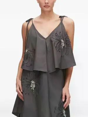 3.1 Phillip Lim Flower Appliqué Layered Dress - Grey