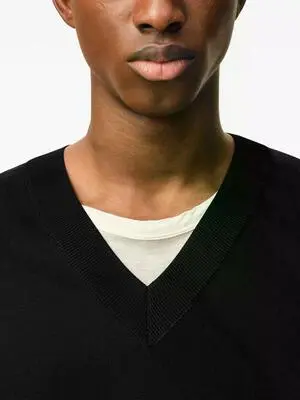 AMI Paris Wool Short Sleeve V-neck Sweater