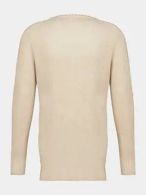 120% Lino Soft Linen Knit Sweater - Beige