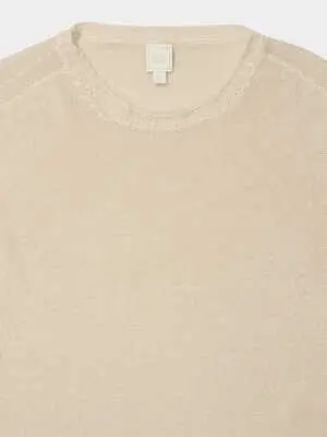 120% Lino Soft Linen Knit Sweater - Beige