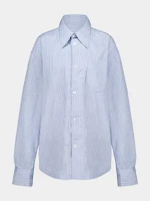 AMI Paris Striped De Cœur Shirt - Blue