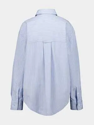 AMI Paris Striped De Cœur Shirt - Blue
