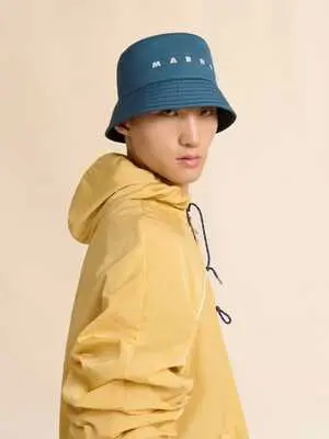 Marni Gabardine Bucket Hat - Blue