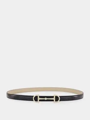 Gucci Horsebit Reversible Leather Belt - Black