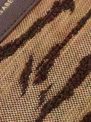 Elisabetta Franchi Tiger Stripe Raffia Effect Clutch - Brown