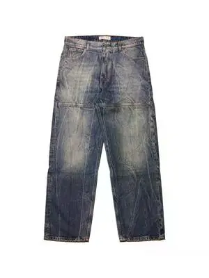 PAURA Sofian Paneled Straight Jeans - Blue