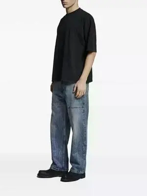 PAURA Sofian Paneled Straight Jeans - Blue