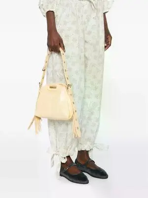 Maje Mini Tote Bag With Fringe And Eyelets - Yellow