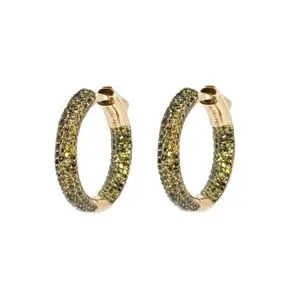 NICKHO REY Mini Tire Hoop Earrings - Peridot/gold