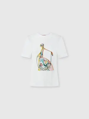 Missoni Crewneck T-shirt In Cotton Jersey With Graphic Print And Logo - Green& Yellow