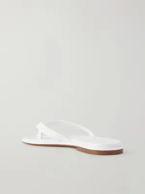 AeydĒ Melody Leather Flip Flops - White
