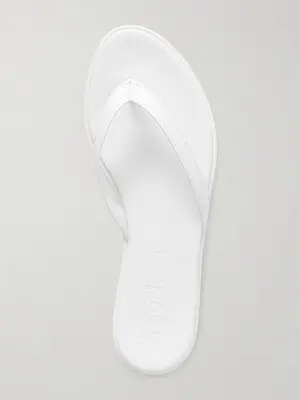 AeydĒ Melody Leather Flip Flops - White