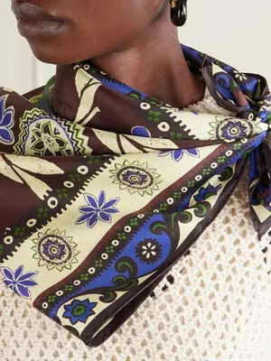 ALEMAIS Jasper Printed Silk-twill Scarf