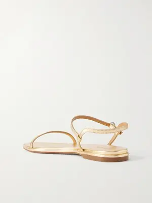 AeydĒ Metallic Leather Sandals - Gold