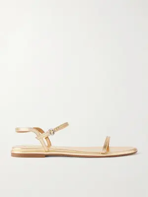 AeydĒ Metallic Leather Sandals - Gold