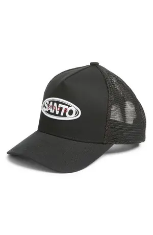 SANTO STUDIO Flexfit Snapback Trucker Hat - Black
