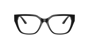 Versace Square Eyeglasses With Greca Detailing - Black