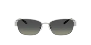 Tory Burch Rectangular Sunglasses With Double T Logo - Silver