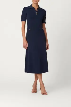 Shoshanna Edgemont Knit Saylor Dress - Navy