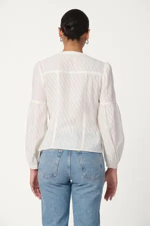 Shoshanna Breeze Stripe Burnout Flynn Top