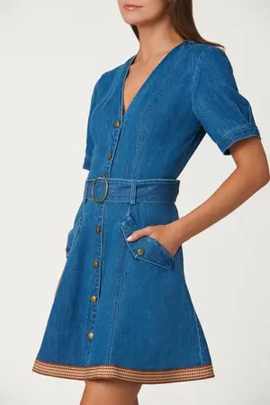 Shoshanna Payton Mini Dress With Belt