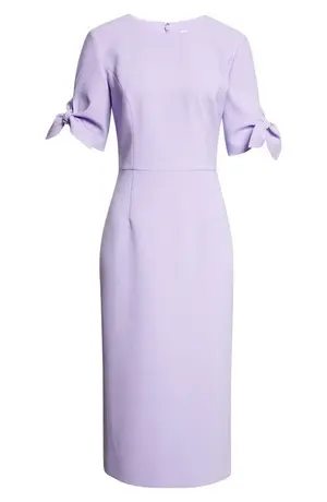 Carolina Herrera Tie-sleeve Stretch Crepe Midi Sheath Dress
