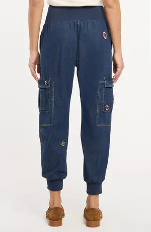 Cinq À Sept Giles Retro Love Cargo Jeans - Abyss/multi