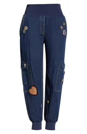 Cinq À Sept Giles Retro Love Cargo Jeans - Abyss/multi
