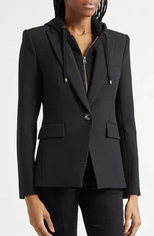 Veronica Beard Miller Stretch Crepe Dickey Jacket - Black