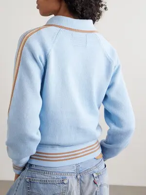 Guest In Residence Varsity Striped Cotton-blend Jacket - Blue
