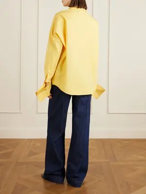 Ossou Wren Cotton-poplin Shirt - Yellow