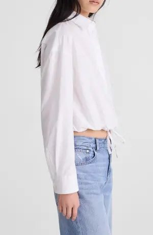 Madewell Cotton Poplin Drawstring Button-up Shirt