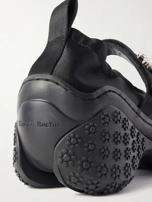 Simone Rocha Embellished Satin Mary Jane Pumps - Black