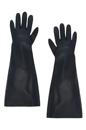 Saint Laurent Long Leather Gloves - Navy
