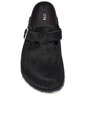 BIRKENSTOCK Boston Pony Hair Exq Mule - Black