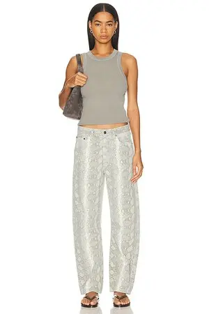 AGOLDE Leigh Racerback Ribbed Tank Top - Drab